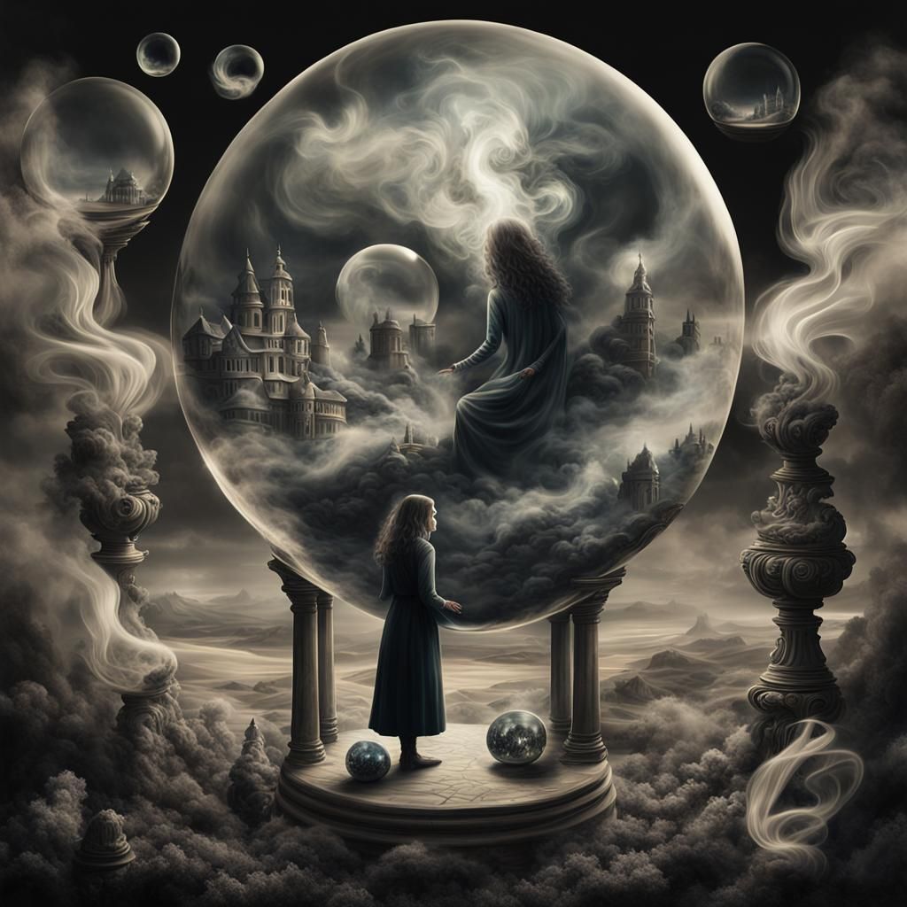 psychic with a crystal ball - AI Generated Artwork - NightCafe Creator