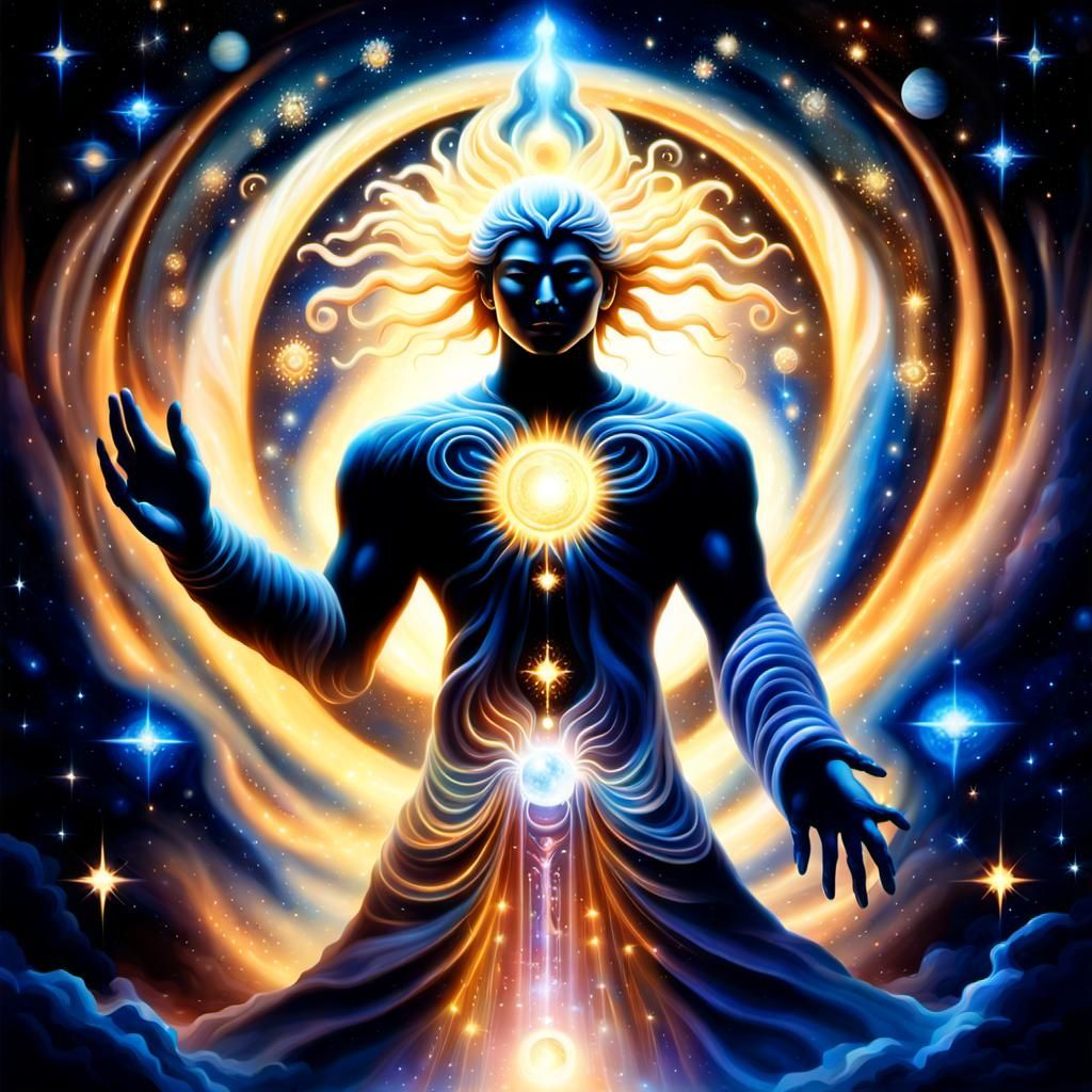 A breathtaking, hyperdetailed masterpiece of a mystical figure ...