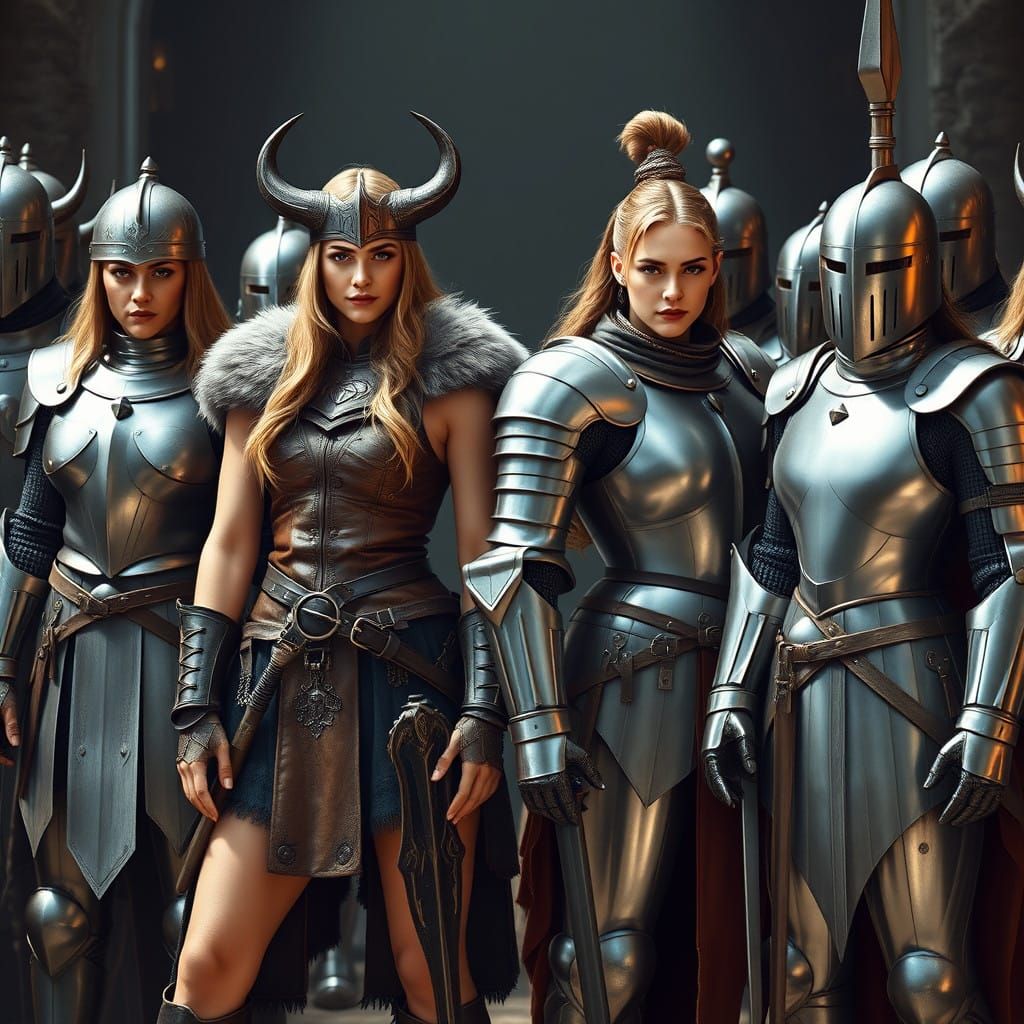 Viking Vs knights - Female Warriors Stand United: Viking an...