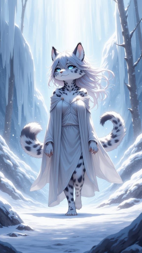 Taiga - Surreal Furry Snow Leopard Strolls Through Blizzard