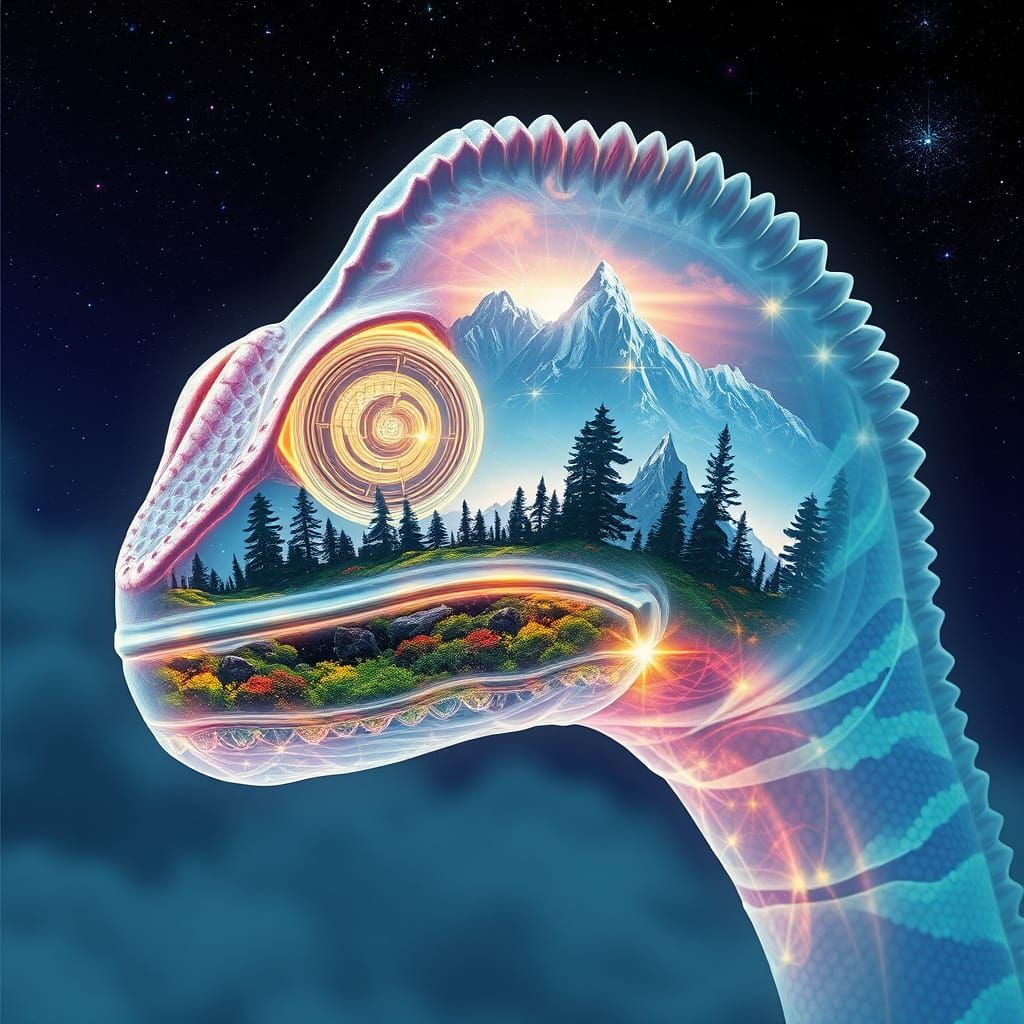Cosmic Alien Chameleon - Cosmic Chameleon with Iridescent Sc...