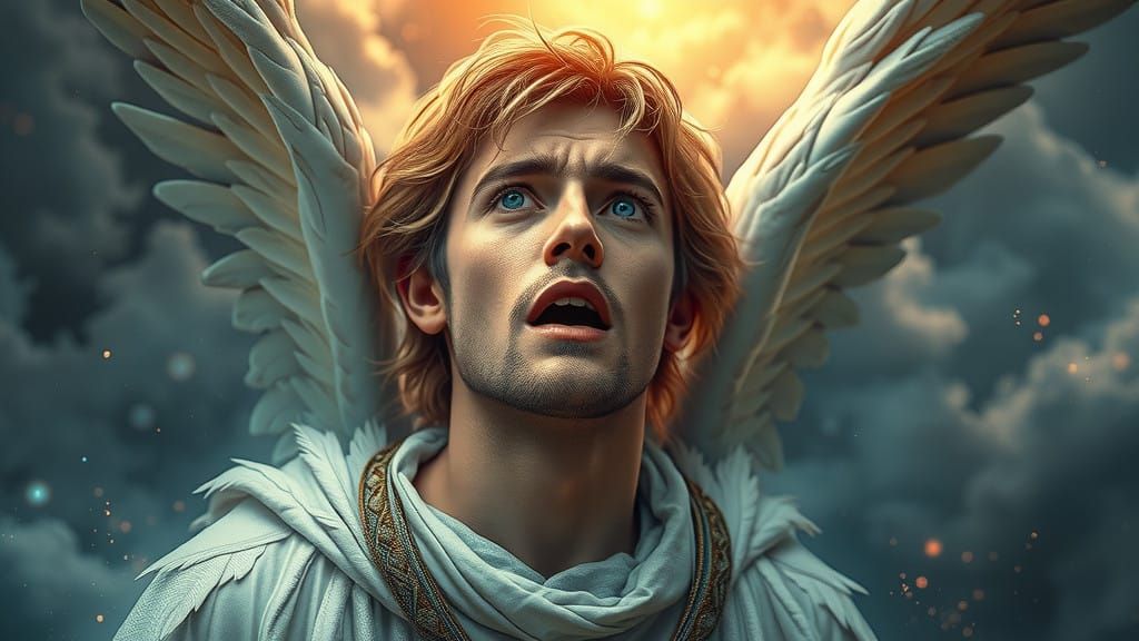 Angel in Despair, Hyperrealistic, Film-Like Qualit... - AI Art