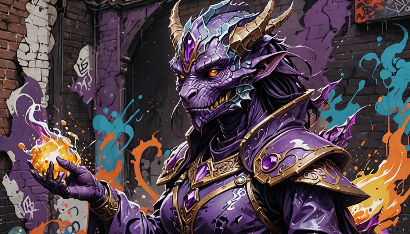 Rexina Female Amethyst dragonborn wizard - AI Generated Artwork ...