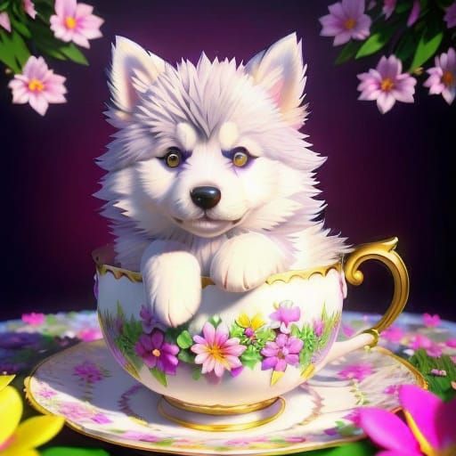 Wolf Teacup - AI Generated Artwork - NightCafe Creator