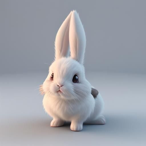 Kawaii 3d cartoon, Bunny, sharp focus, cute pose - AI Generated Artwork ...
