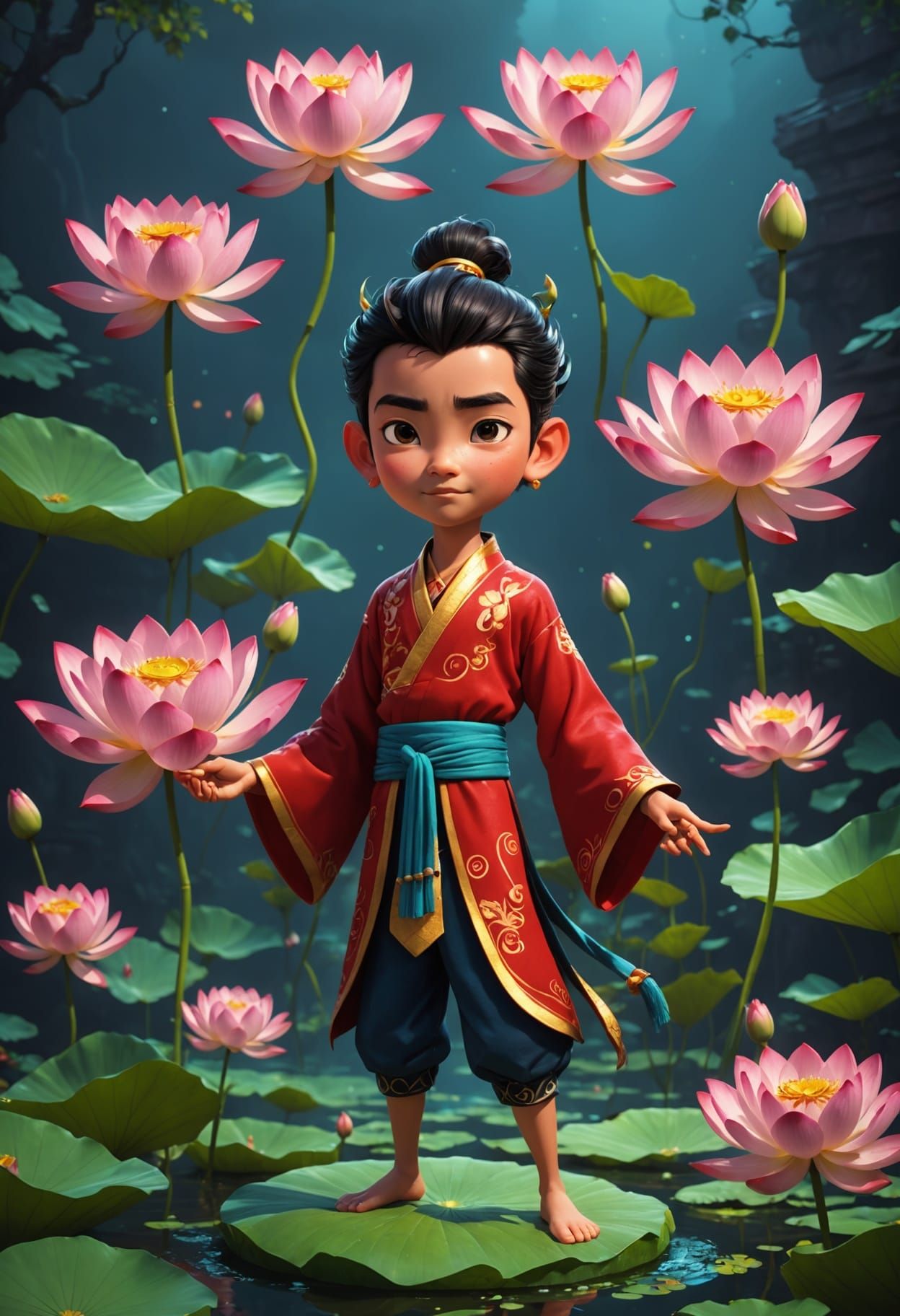 Nezha with lotus - Nezha with lotus