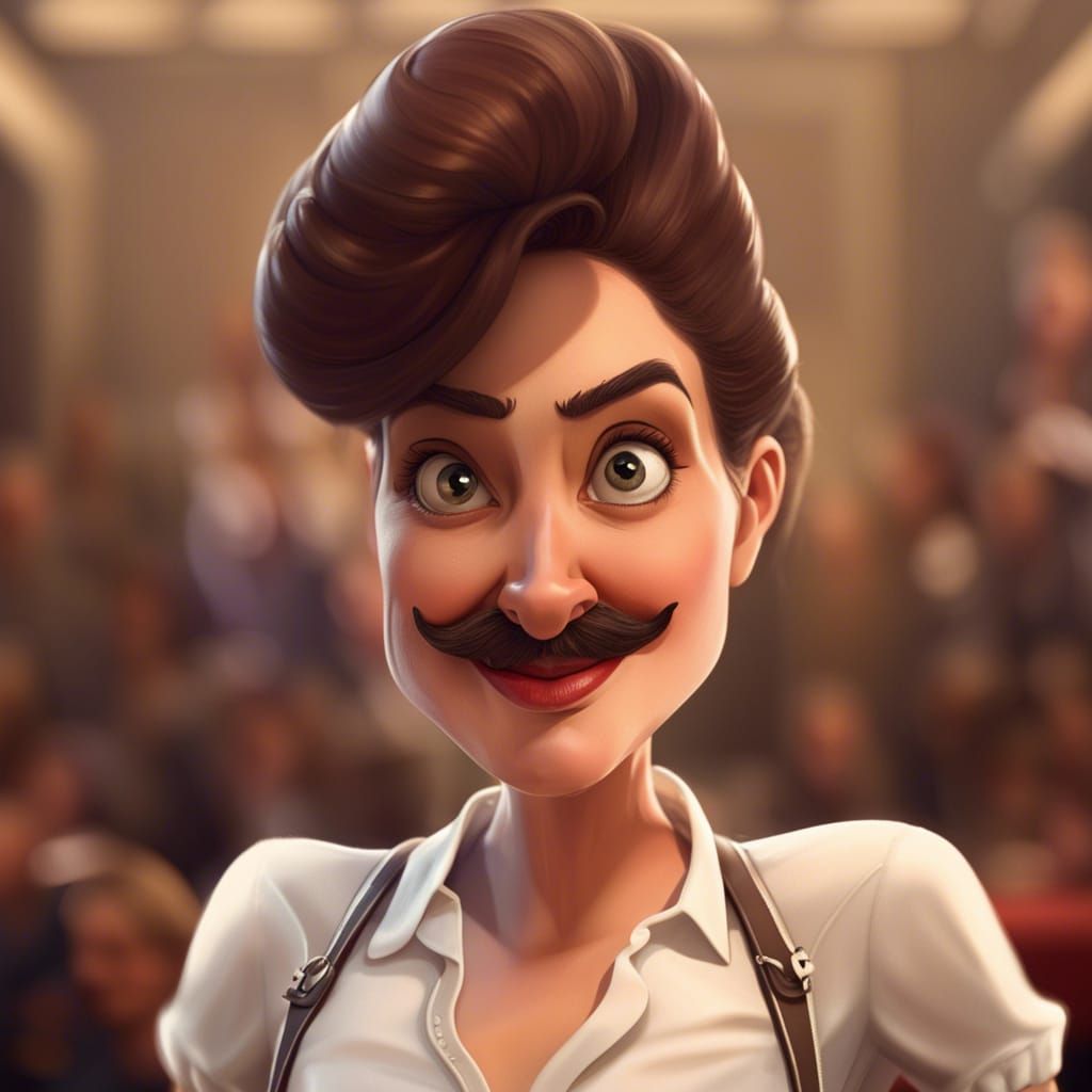 Beautiful Woman with a Mustache - AI Generated Artwork - NightCafe Creator
