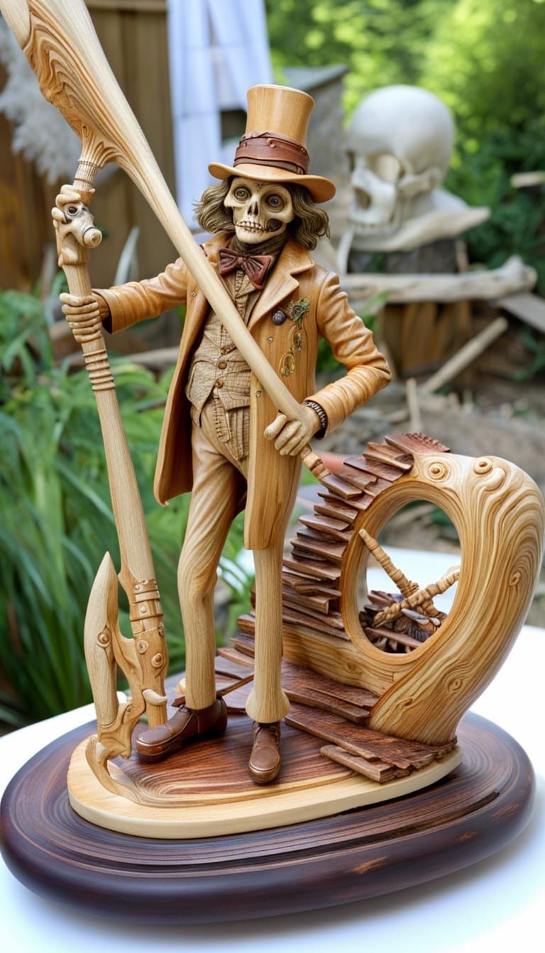 Wasted Willy Wonka wearing whalebone, wielding wicked weapon. wraith ...