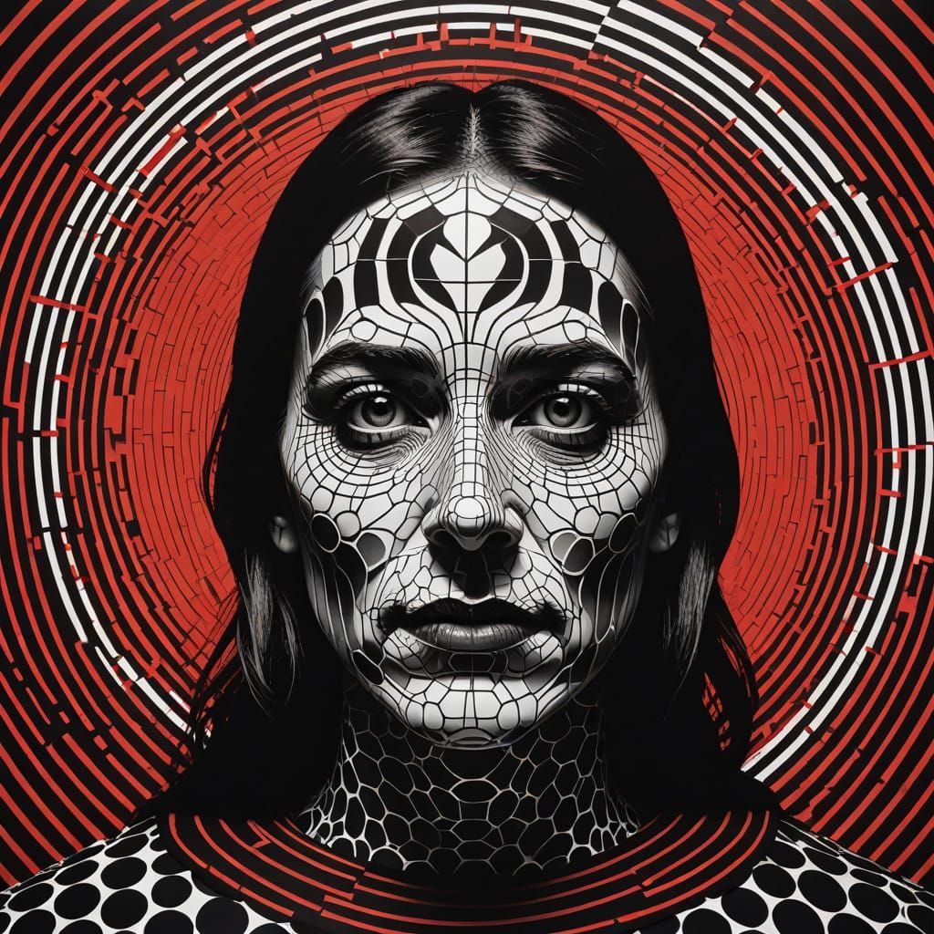 portrait of a Art patterns of concentric circles and geome...