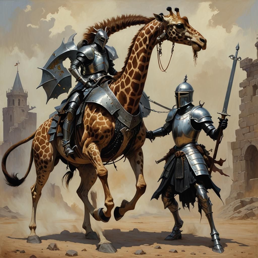 The little known Giraffe Knight - Giraffe Knight Battles Lio...