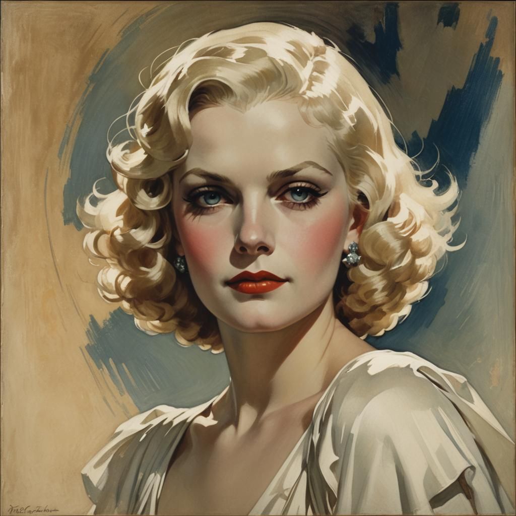 Portrait of a Blonde Bombshell - AI Generated Artwork - NightCafe Creator