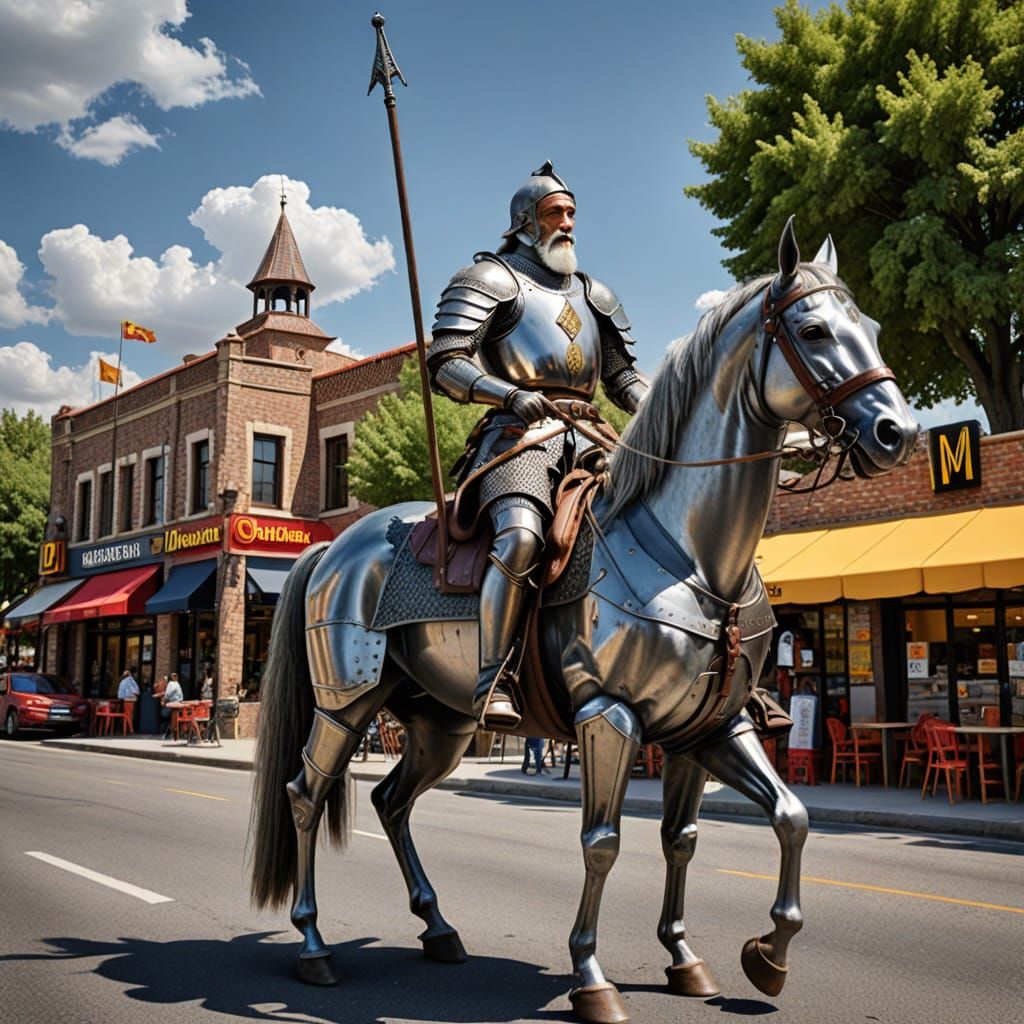 Photo Realistic Don Quixote in Medieval Armor at M... - AI Art