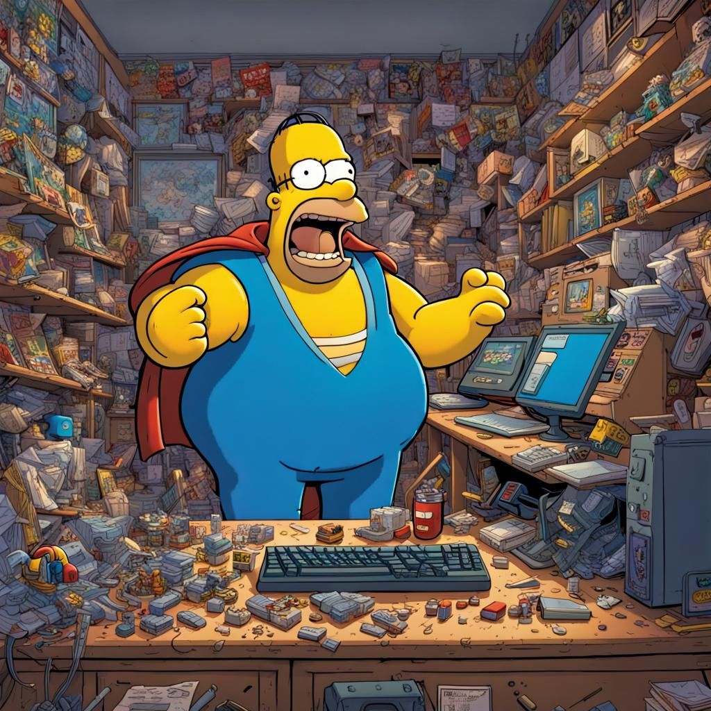 The Comic Book Guy from The Simpsons shouting at his computer in his ...