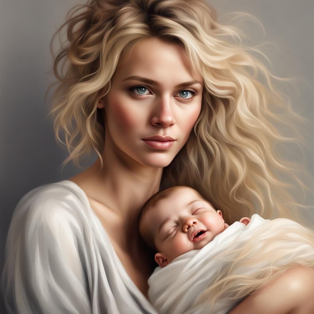 photorealistic portrait of a beautiful looking young woman with med ...