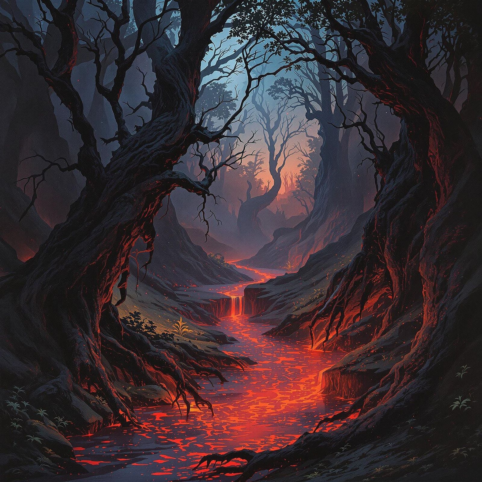 Dragons blood fantasy - Mystical Forest Radiant with Ruby-Hu...