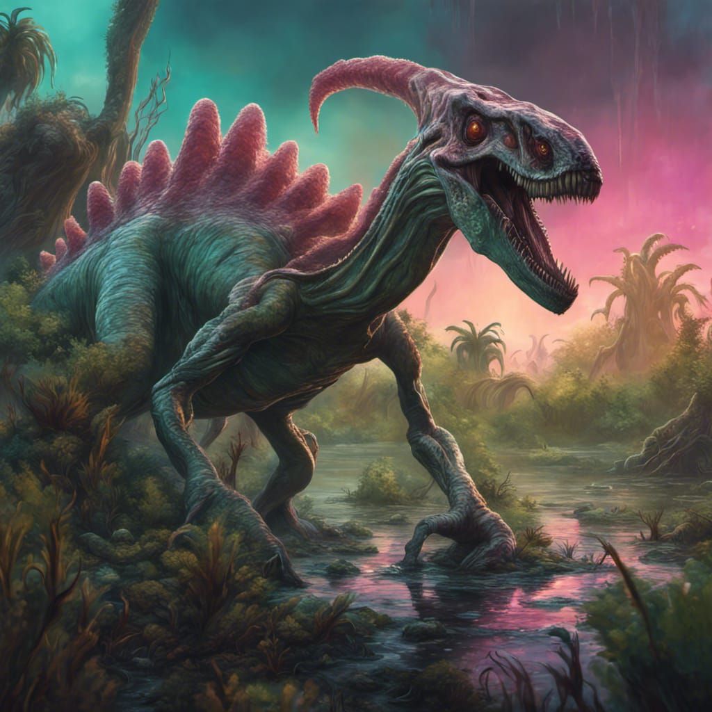 Mesozoic Delirium (3) - AI Generated Artwork - NightCafe Creator