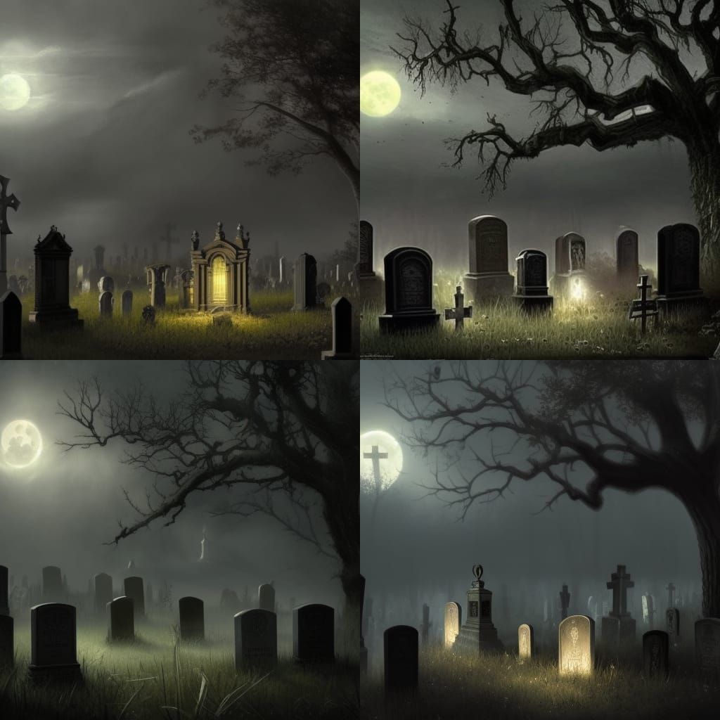 Cemetery - AI Generated Artwork - NightCafe Creator
