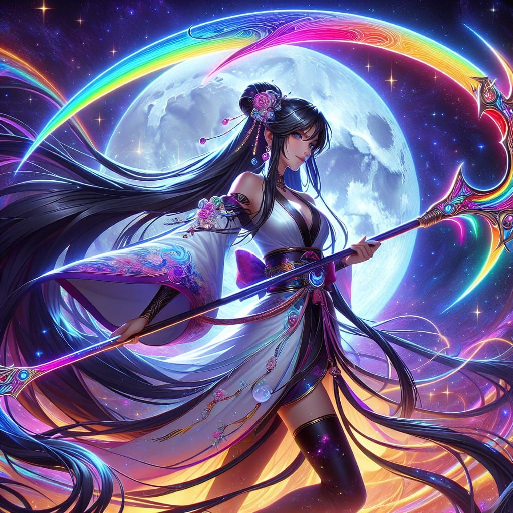 Lunar Warrior wielding Rainbow Moon Scythe. Lunar Warrior is a ...