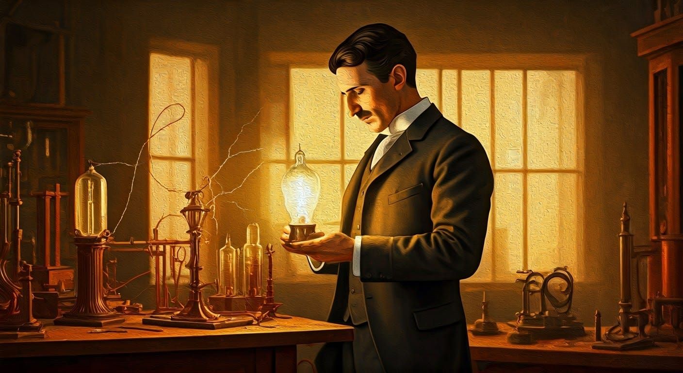 Visionary Inventor in a Golden Glow - AI Art