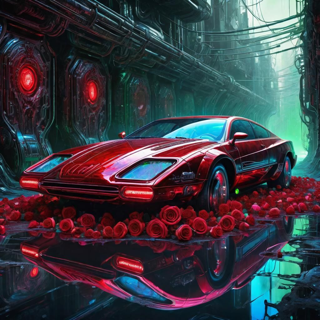 Magic red cars in a futuristic world 3 - AI Generated Artwork ...