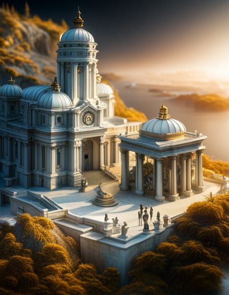 Miniworld in white - AI Generated Artwork - NightCafe Creator