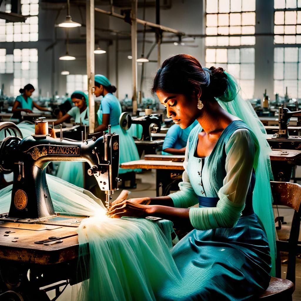 Bangladesh girl working in clothes factory 2 - AI Generated Artwork - NightCafe Creator