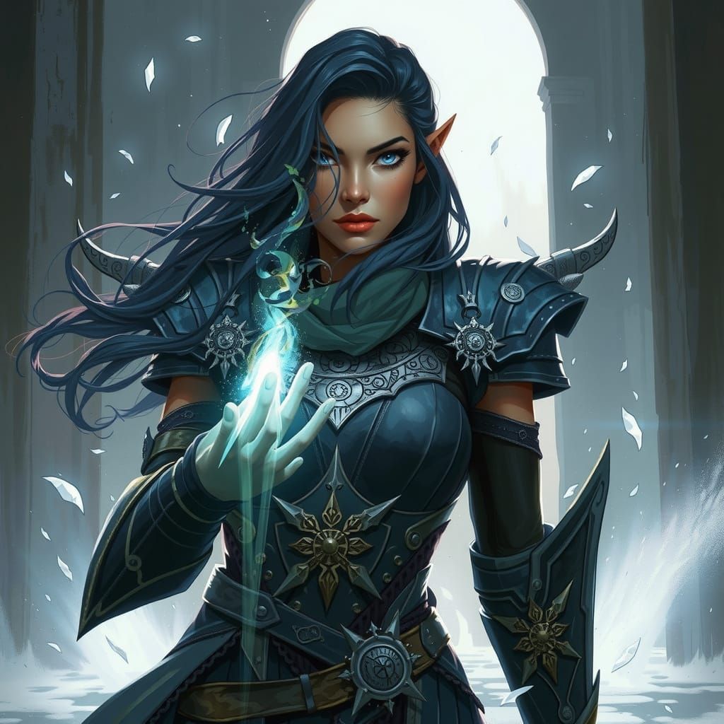 Ethereal Wizardess Embodies Entropic Magic in a Da... - AI Art