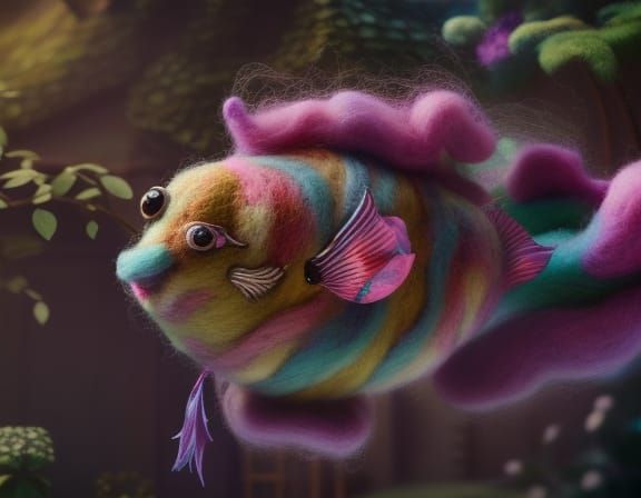 Derpy Fuzzy Fish - AI Generated Artwork - NightCafe Creator