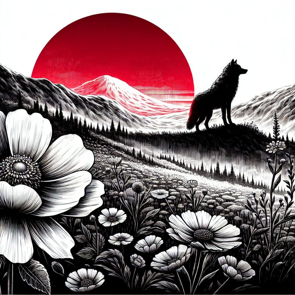 Wolf, ink art (1) - AI Generated Artwork - NightCafe Creator