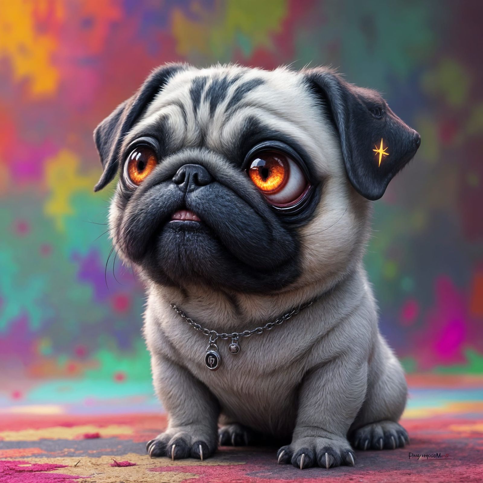 Meet Oscar, a demon dog - Demon Dog Portraits in Vibrant Col...