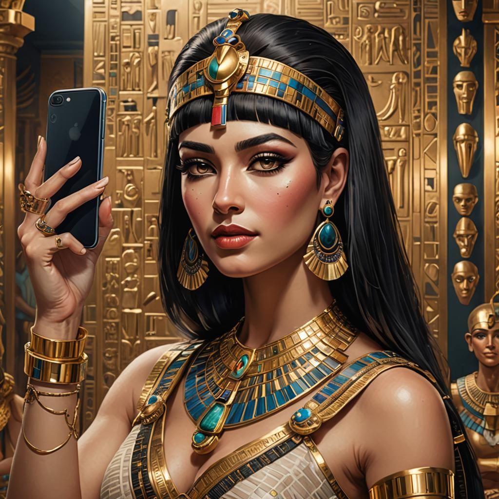 Cleopatra taking a selfie - AI Generated Artwork - NightCafe Creator