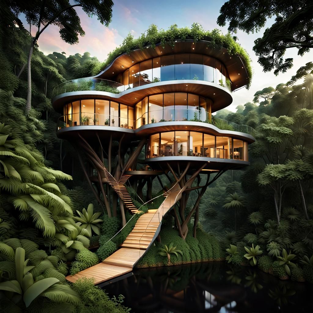 Unconventional, abstract tree house - AI Generated Artwork - NightCafe ...
