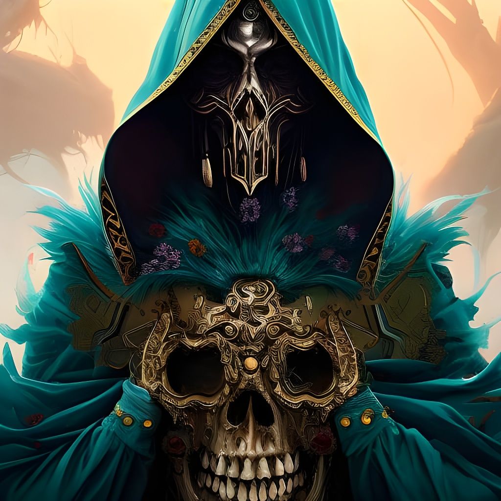 Green Skull Wizard - AI Generated Artwork - NightCafe Creator