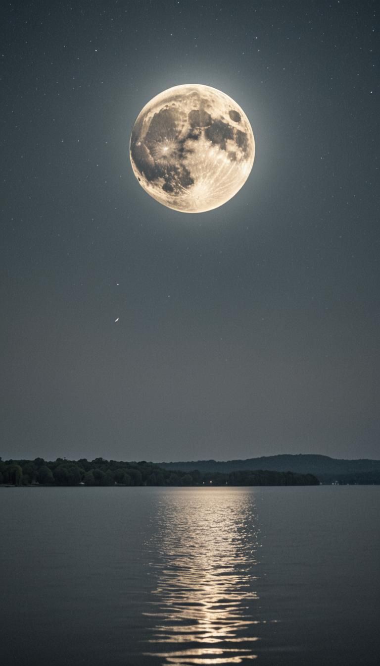 Moon lake - AI Generated Artwork - NightCafe Creator