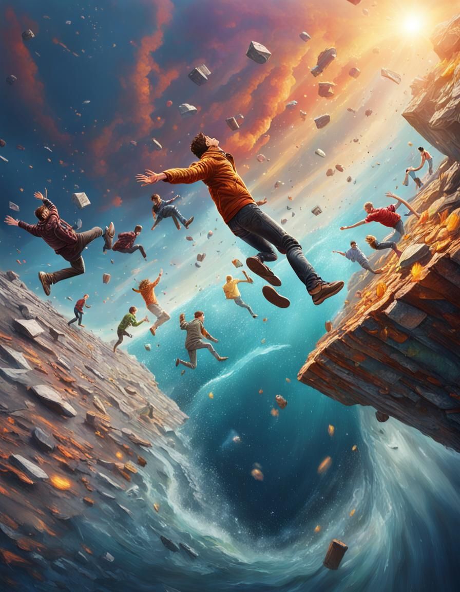 Falling off the edge of the earth - AI Generated Artwork - NightCafe ...