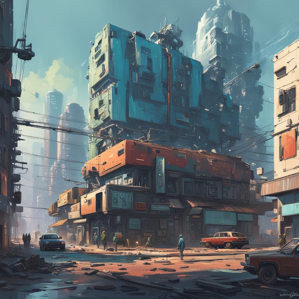 Sci-fi Cityscape - AI Generated Artwork - NightCafe Creator