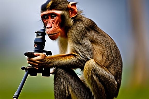Monkey shooting a sniper rifle, shooting, fire, nuke, explosion, monkey ...