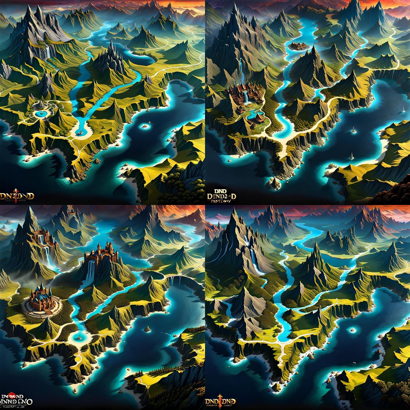 Map, Dnd 2D fantasy map art, detailed lines, map of fantasy realm - AI ...