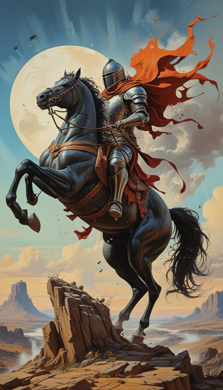 The medieval knight - Battle-Scarred Medieval Knight in a St...