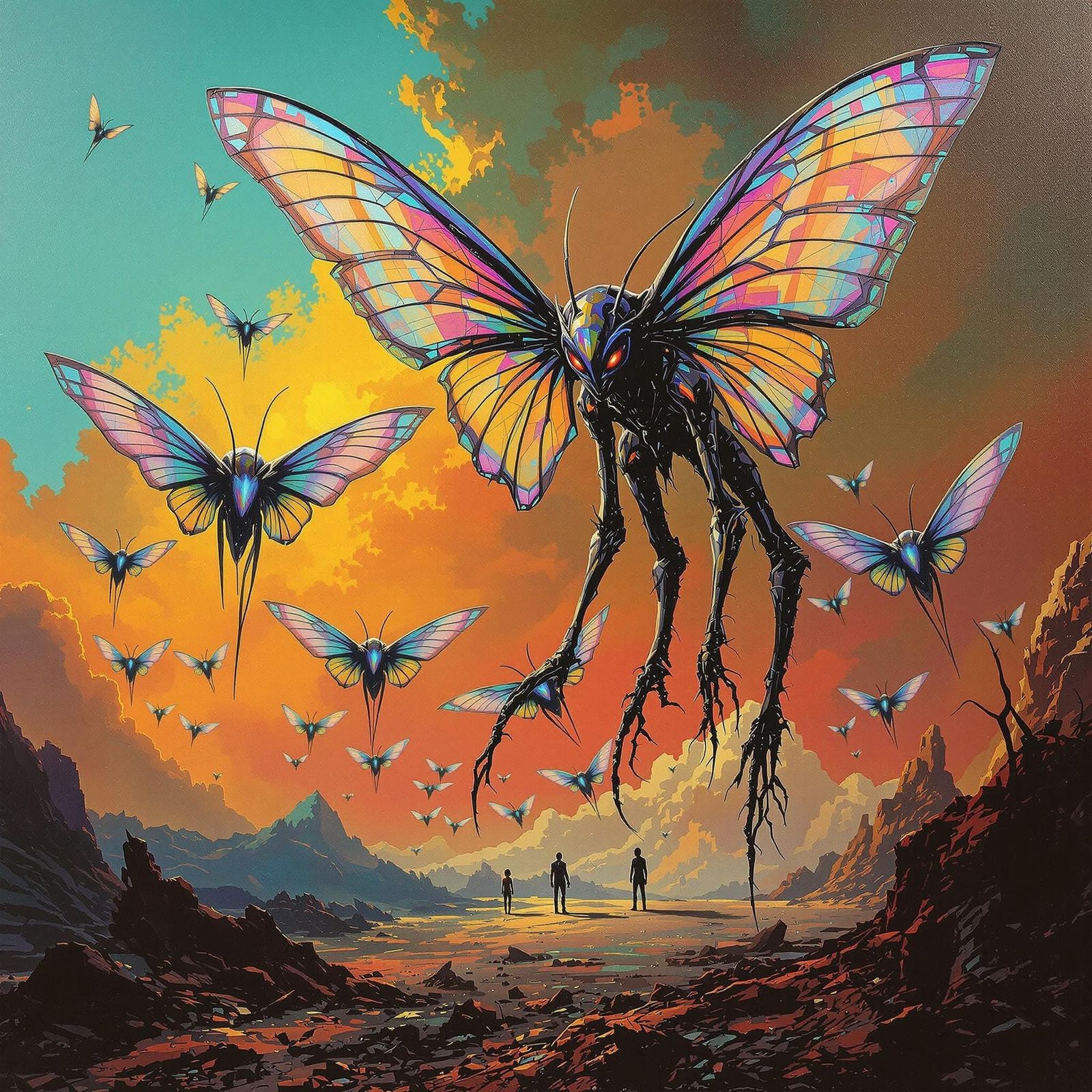 Bug-like Aliens - Biomechanical Alien Invasion in a Burning ...