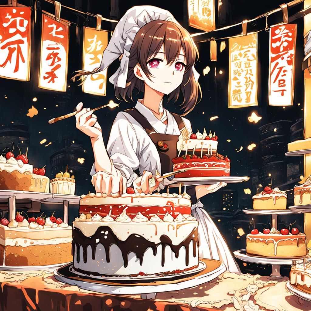 cake girl who exists and cakes. - AI Generated Artwork - NightCafe Creator