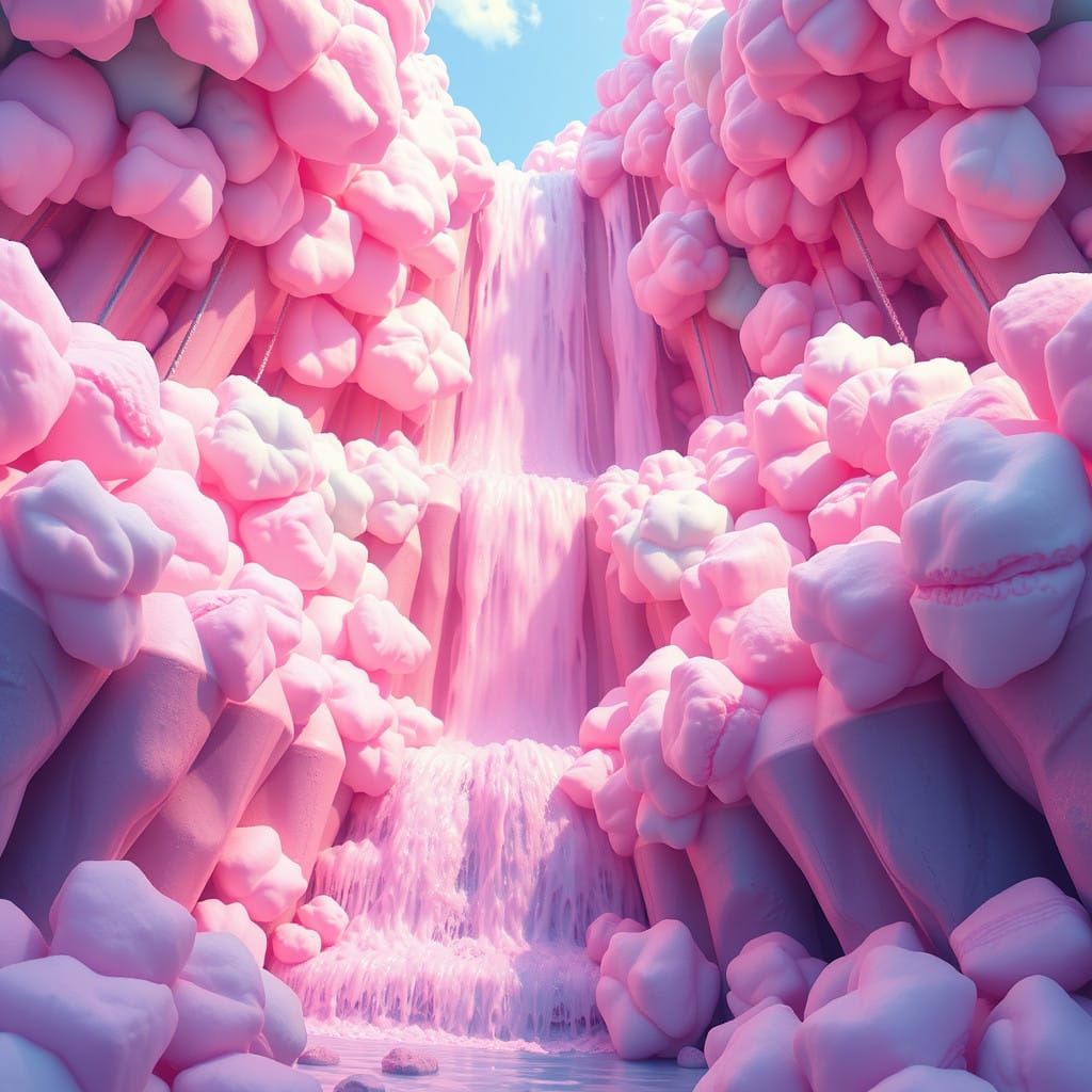 cotton candy waterfall - Whimsical Candy Waterfall in Vibra...