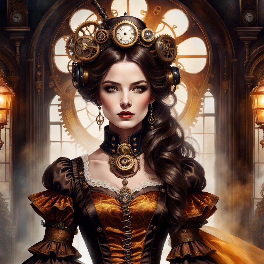 Rococopunk woman - AI Generated Artwork - NightCafe Creator