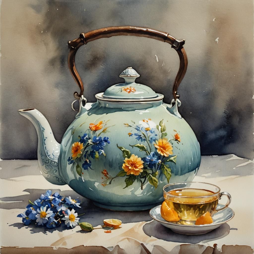 ANTIQUE TEAPOT - AI Generated Artwork - NightCafe Creator