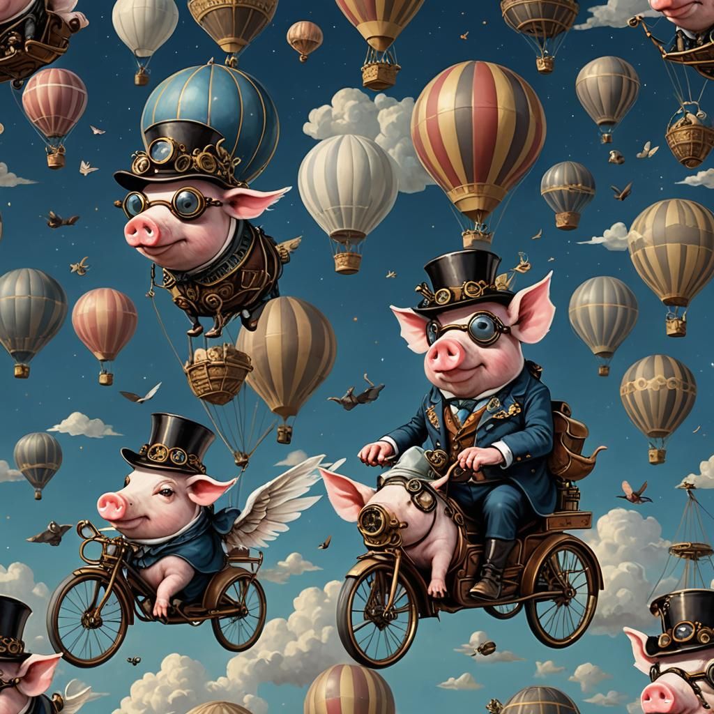 FLYING_PIGS_9_BOYS_NIGHT_OUT - AI Generated Artwork - NightCafe Creator