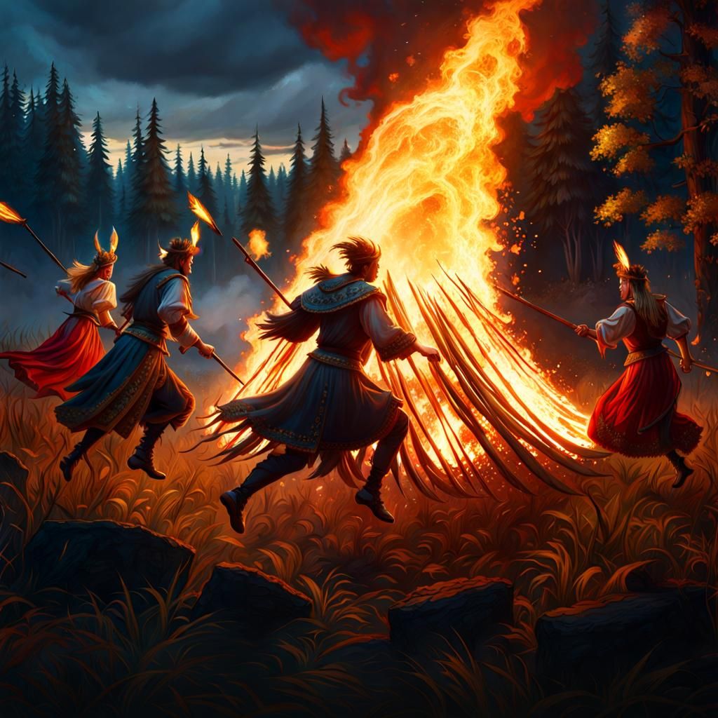 jump over the bonfire on Ivan Kupala - AI Generated Artwork - NightCafe ...