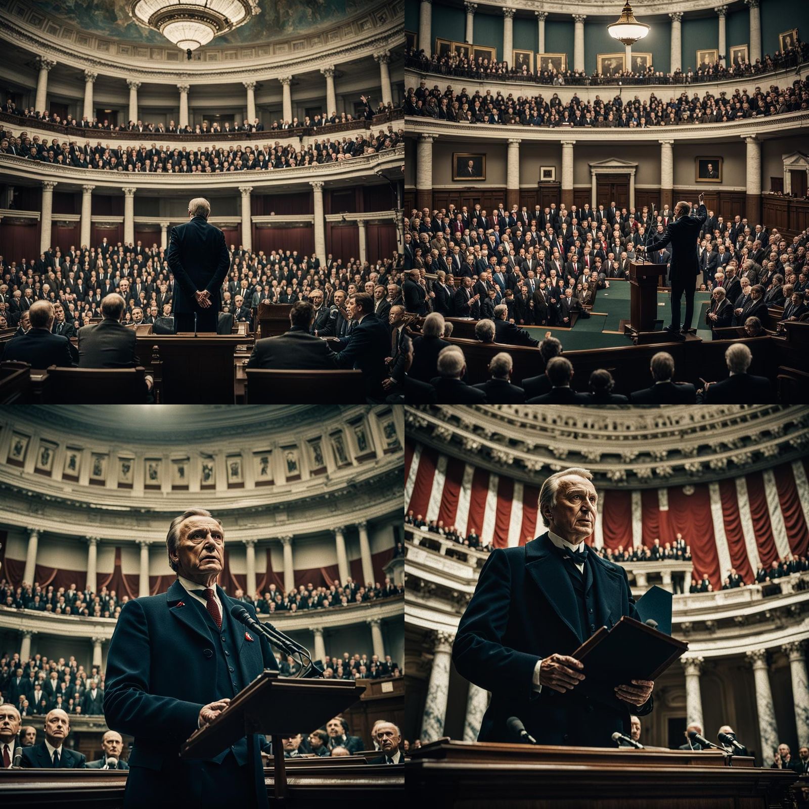 Tadeusz Kościuszko stands in the US Congress and gives a speech.Tadeusz ...