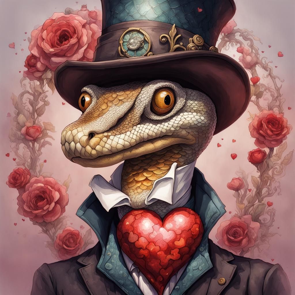 Wild Valentine Python - AI Generated Artwork - NightCafe Creator