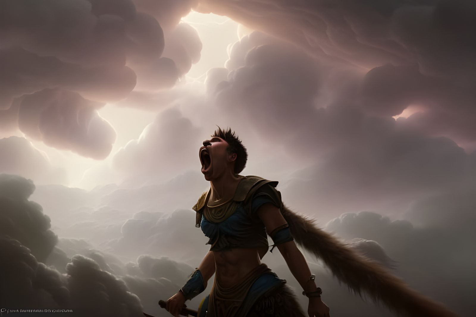 Cloud-Splitting Scream - AI Generated Artwork - NightCafe Creator