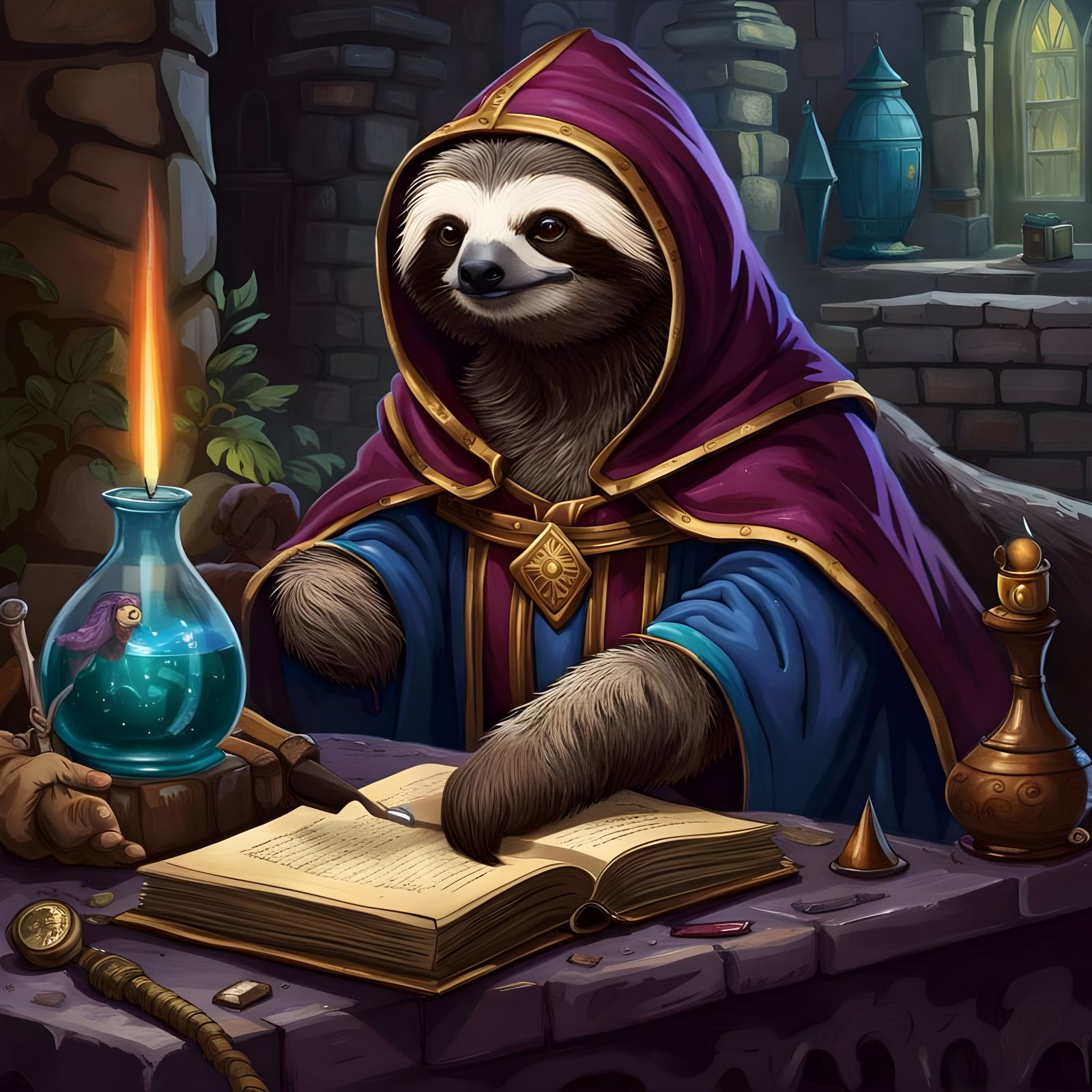 Wizard sloth - AI Generated Artwork - NightCafe Creator